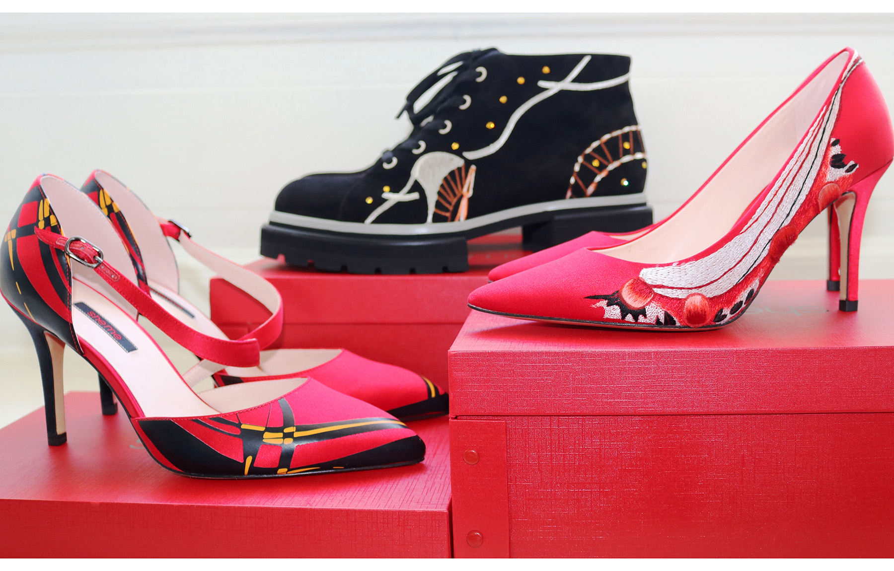 RSN Sheme shoes collaboration Royal School of Needlework embroidery ...